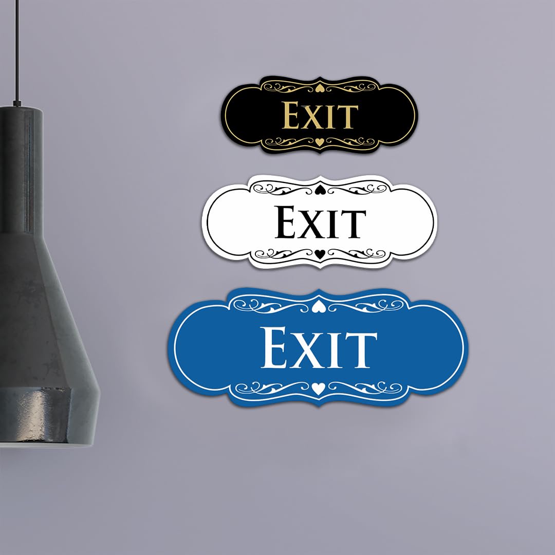 Designer EXIT Sign - Black - Large (1 Pack)