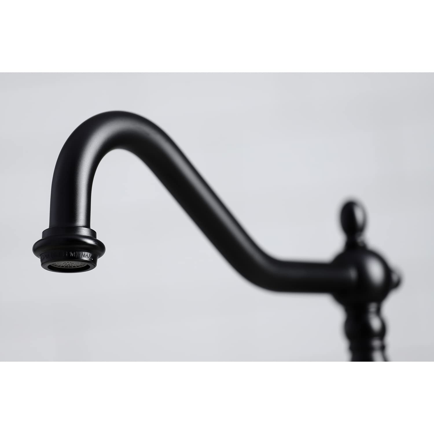 Kingston Brass KB1790PXBS Heritage Widespread Kitchen Faucet with Brass Sprayer, Matte Black