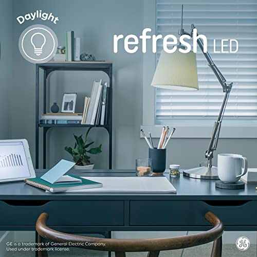 GE Refresh LED Light Bulbs, 60 Watt, Daylight, A15 Celling Fan Bulbs, Clear Finish (2 Pack)