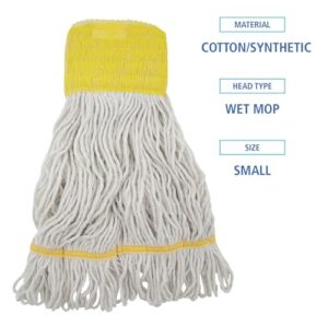 Boardwalk BWK501WH 5 in. Headband Cotton/Synthetic Super Loop Wet Mop Head - Small, White (12/Carton)