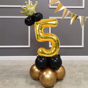 TONIFUL 40 Inch Gold Large Numbers Balloon 0-9(Zero-Nine) Birthday Party Decorations,Foil Mylar Big Number Balloon Digital 7 for Birthday Party,Wedding, Baby Shower Engagement Photo Shoot, Anniversary