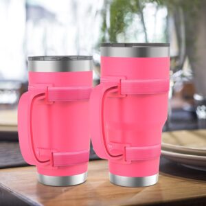 yoelike - 5 Colors - New Upgrade Adjustable Handle Fit for 20 Oz to 40 Oz of YETI, RTIC, Ozark Trail, Simple-Moden, Beast, SUNWILL, ALOUFEA, All Brand Travel Tumbler Cup Mug Bottle BPA FREE (Pink)