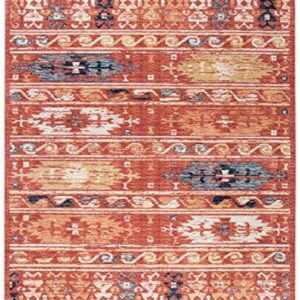 SAFAVIEH Charleston Collection Area Rug - 5'3" x 7'6", Rust & Ivory, Boho Distressed Design, Non-Shedding & Easy Care, Ideal for High Traffic Areas in Living Room, Bedroom (CHL421Q)