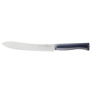 opinel intempora bread knife – serrated, curved blade for slicing bread and tough rinds, high carbon sandvik steel blade, made in portugal, silver,one size,254528