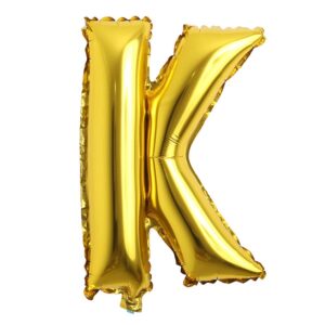 32 inch letter balloons gold alphabet number balloons foil mylar party wedding bachelorette birthday bridal shower graduation anniversary celebration decoration (32 inch gold k)