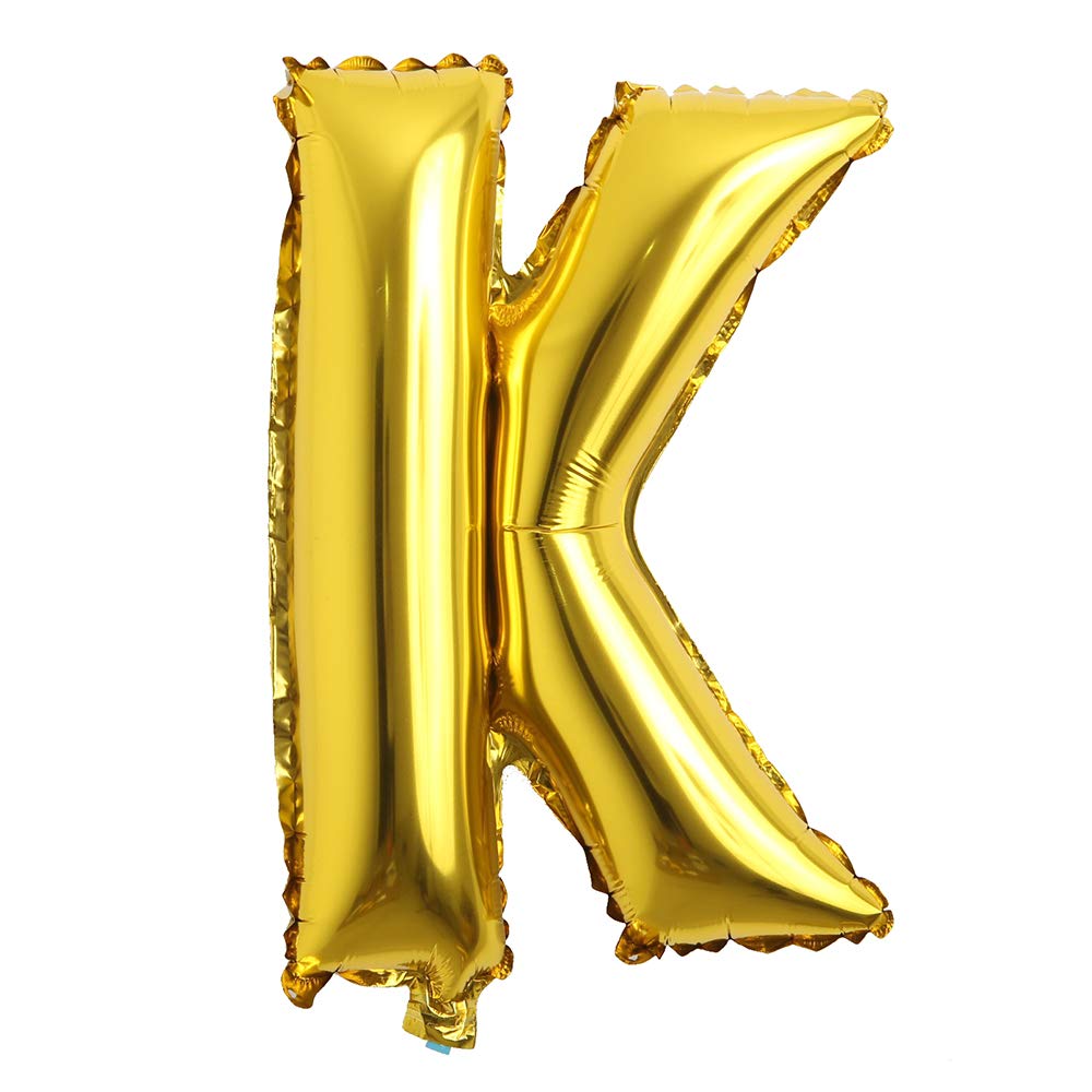 32 inch Letter Balloons Gold Alphabet Number Balloons Foil Mylar Party Wedding Bachelorette Birthday Bridal Shower Graduation Anniversary Celebration Decoration (32 INCH GOLD K)