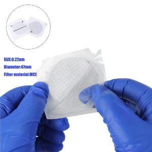 MCE Membrane Filter, ALWSCI Sterile MCE Gridded Membrane Filter, Diameter: 47 mm, Pore: 0.22 Micron,Pack of 100