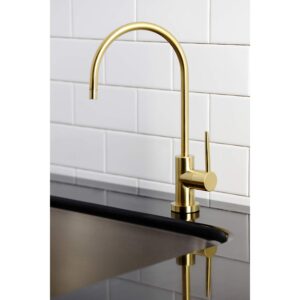 Kingston Brass KS8197NYL New York Single-Handle Cold Water Filtration Faucet, Brushed Brass, 14.13 x 5.88 x 1.69