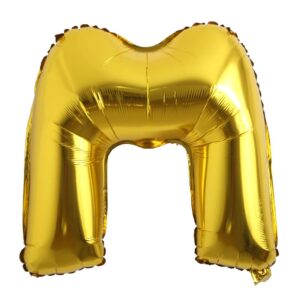 32 inch letter balloons gold alphabet number balloons foil mylar party wedding bachelorette birthday bridal shower graduation anniversary celebration decoration (32 inch gold m)