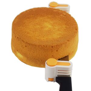 2pcs diy cake slicer, stratification auxiliary, bread slice, toast cut, 5 layers leveler slicer, kitchen fixator tool (2, orange)