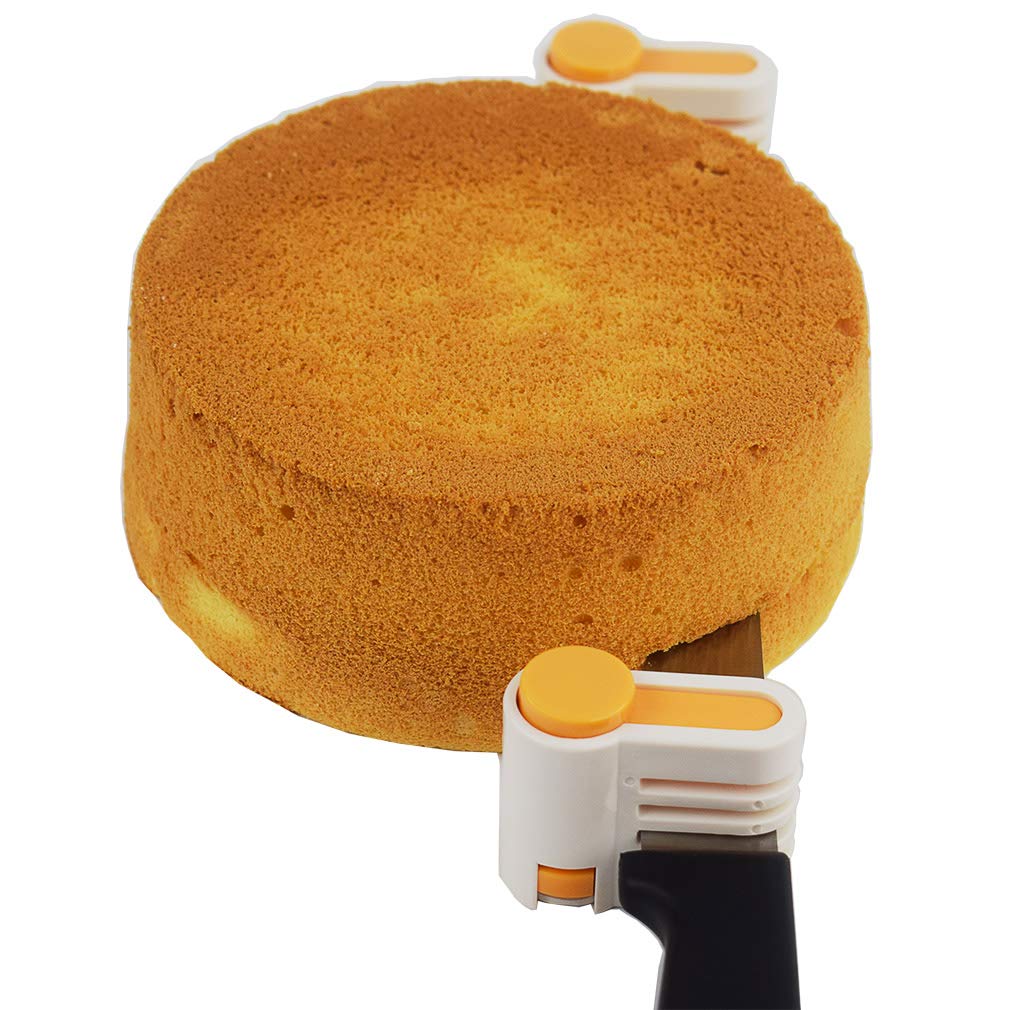 2PCS DIY Cake Slicer, Stratification Auxiliary, Bread Slice, Toast Cut, 5 Layers Leveler Slicer, Kitchen Fixator Tool (2, Orange)