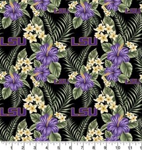 university of louisiana lsu cotton fabric tropical design-newest pattern-lsu tigers cotton fabric