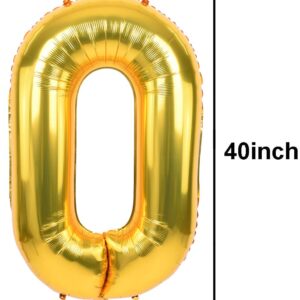 TONIFUL 40 Inch Gold Large Numbers Balloon 0-9(Zero-Nine) Birthday Party Decorations,Foil Mylar Big Number Balloon Digital 7 for Birthday Party,Wedding, Baby Shower Engagement Photo Shoot, Anniversary