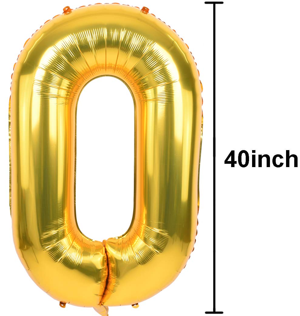 TONIFUL 40 Inch Gold Large Numbers Balloon 0-9(Zero-Nine) Birthday Party Decorations,Foil Mylar Big Number Balloon Digital 7 for Birthday Party,Wedding, Baby Shower Engagement Photo Shoot, Anniversary