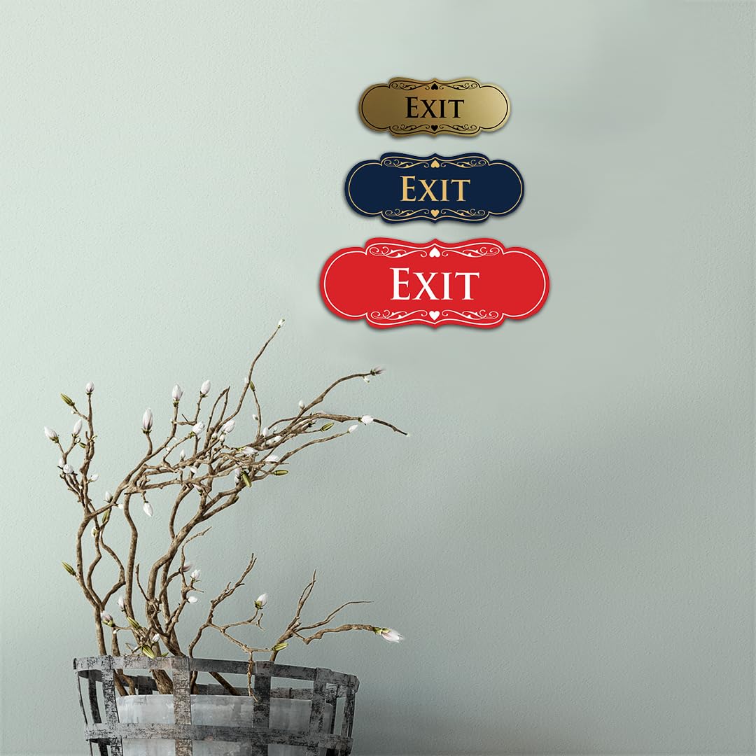 Designer EXIT Sign - Black - Large (1 Pack)