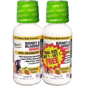 liquid-vet k9 kidney & bladder advanced formulas, chicken, 8 oz bogo trial pack