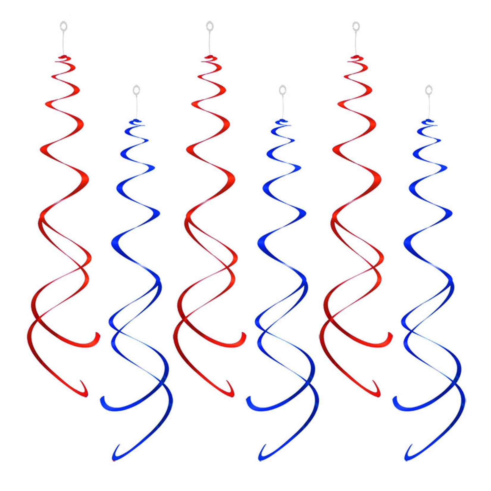 AimtoHome Party Swirl Decorations, Red and Blue Foil Ceiling Hanging Swirl Decoration, Whirls Decorations for Birthday | Wedding | Anniversary | Graduation Party Supplies, Pack of 20