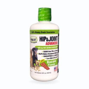 liquid-vet by cool pet holistics k9 hip & joint advanced formula, bacon flavor, 32 oz