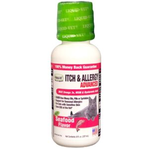 liquid-vet by cool pet holistics feline itch & allergy advanced formula, seafood flavor, 8 oz