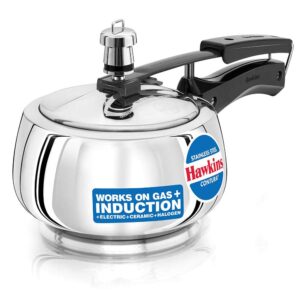 hawkins contura stainless steel pressure cooker for induction, gas and electric stoves (1.5 liter), silver (ssc15)