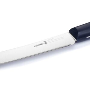 Opinel Intempora Bread Knife – Serrated, Curved Blade for Slicing Bread and Tough Rinds, High Carbon Sandvik Steel Blade, Made in Portugal, Silver,One Size,254528