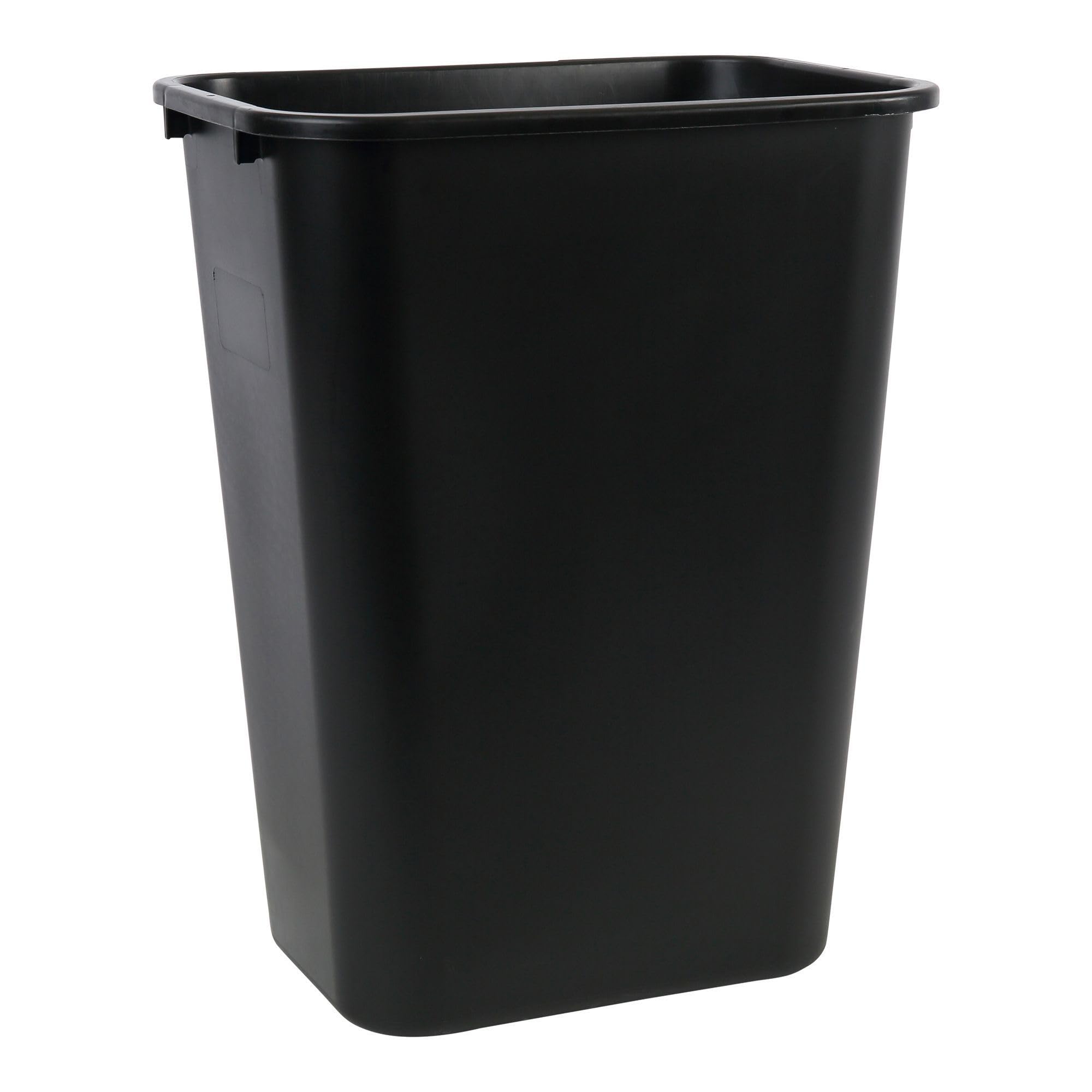 Boardwalk 3485203 41 Quart Plastic Soft-Sided Wastebasket - Black