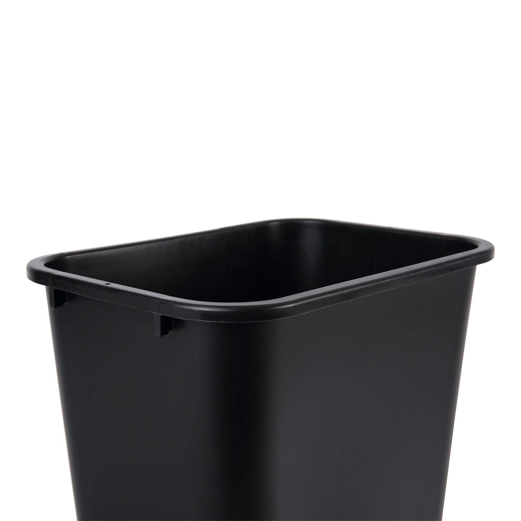 Boardwalk 3485203 41 Quart Plastic Soft-Sided Wastebasket - Black