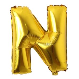 32 inch letter balloons gold alphabet number balloons foil mylar party wedding bachelorette birthday bridal shower graduation anniversary celebration decoration (32 inch gold n)