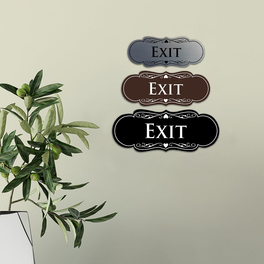 Designer EXIT Sign - Black - Large (1 Pack)