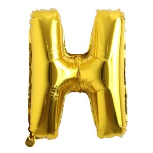 32 inch letter balloon gold alphabet number balloons foil mylar party wedding bachelorette birthday bridal shower graduation anniversary celebration decoration (32 inch gold h)