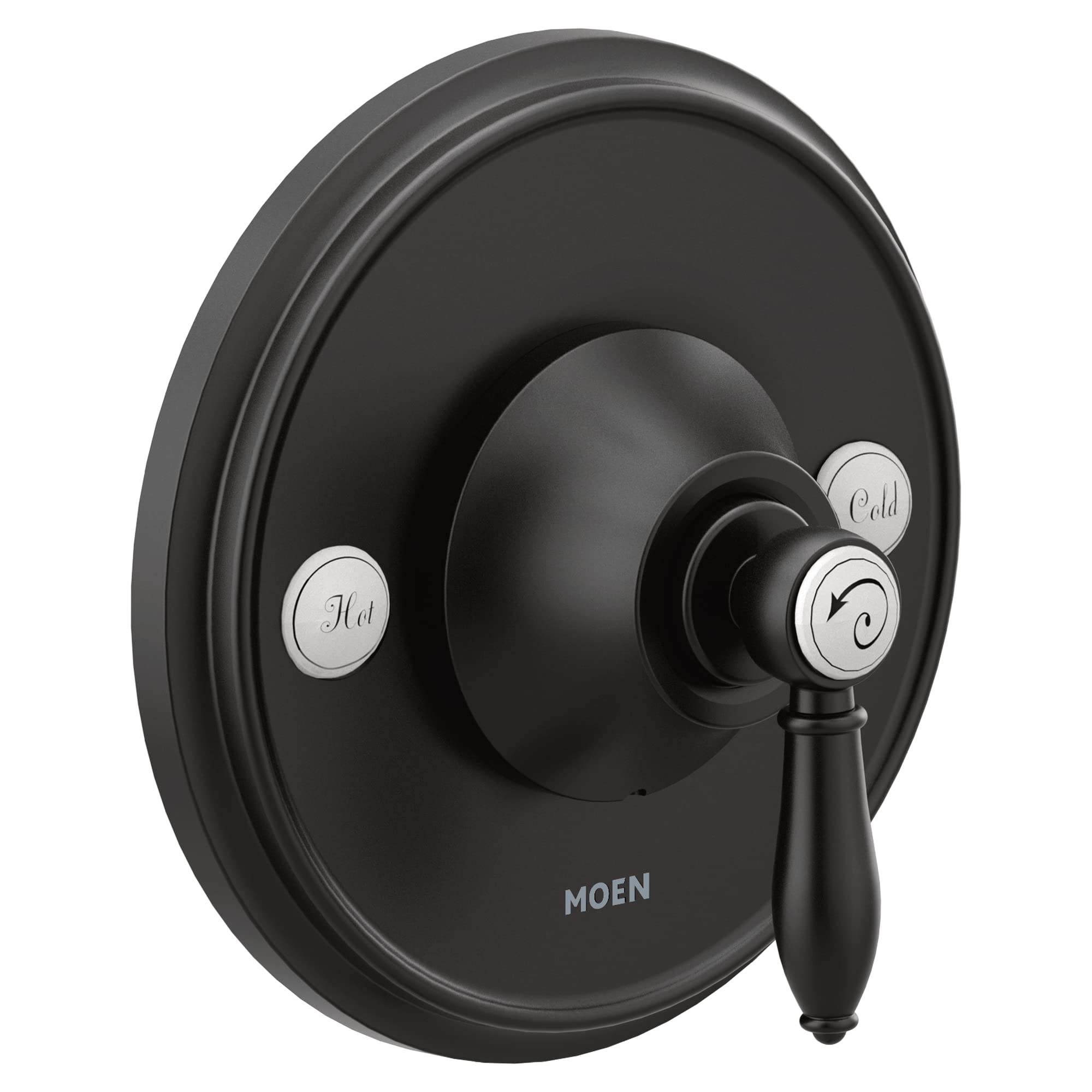 Moen TS3210BL Weymouth 1-Handle Posi-Temp Pressure Balancing Valve Trim Kit, Shower Lever Handle, Traditional Shower Faucet Handle for Water Temperature Control, Valve Required, Matte Black