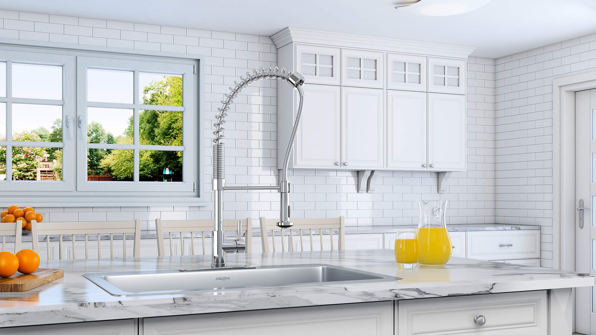 Ancona Le Bistro Pull-down Kitchen Faucet in Polished Chrome