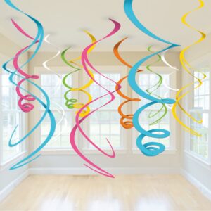 AimtoHome Party Swirl Decorations, Red and Blue Foil Ceiling Hanging Swirl Decoration, Whirls Decorations for Birthday | Wedding | Anniversary | Graduation Party Supplies, Pack of 20