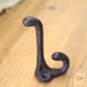 Midwest Craft House 5 Rustic Coat Hooks CAST Iron Acorn 3 1/4" Long HAT Wall School Towel