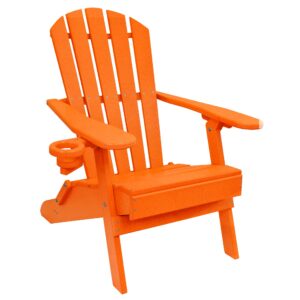 eccb outdoor outer banks value line poly lumber adirondack chair (bright orange)