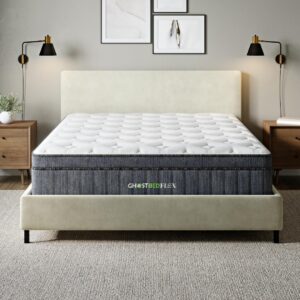 ghostbed flex 13 inch cool gel memory foam & innerspring hybrid mattress, medium feel, made in the usa, twin