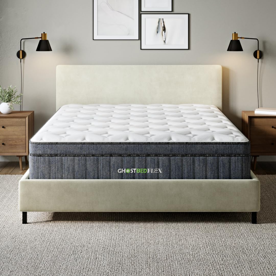 GhostBed Flex 13 Inch Cool Gel Memory Foam & Innerspring Hybrid Mattress, Medium Feel, Made in The USA, Twin