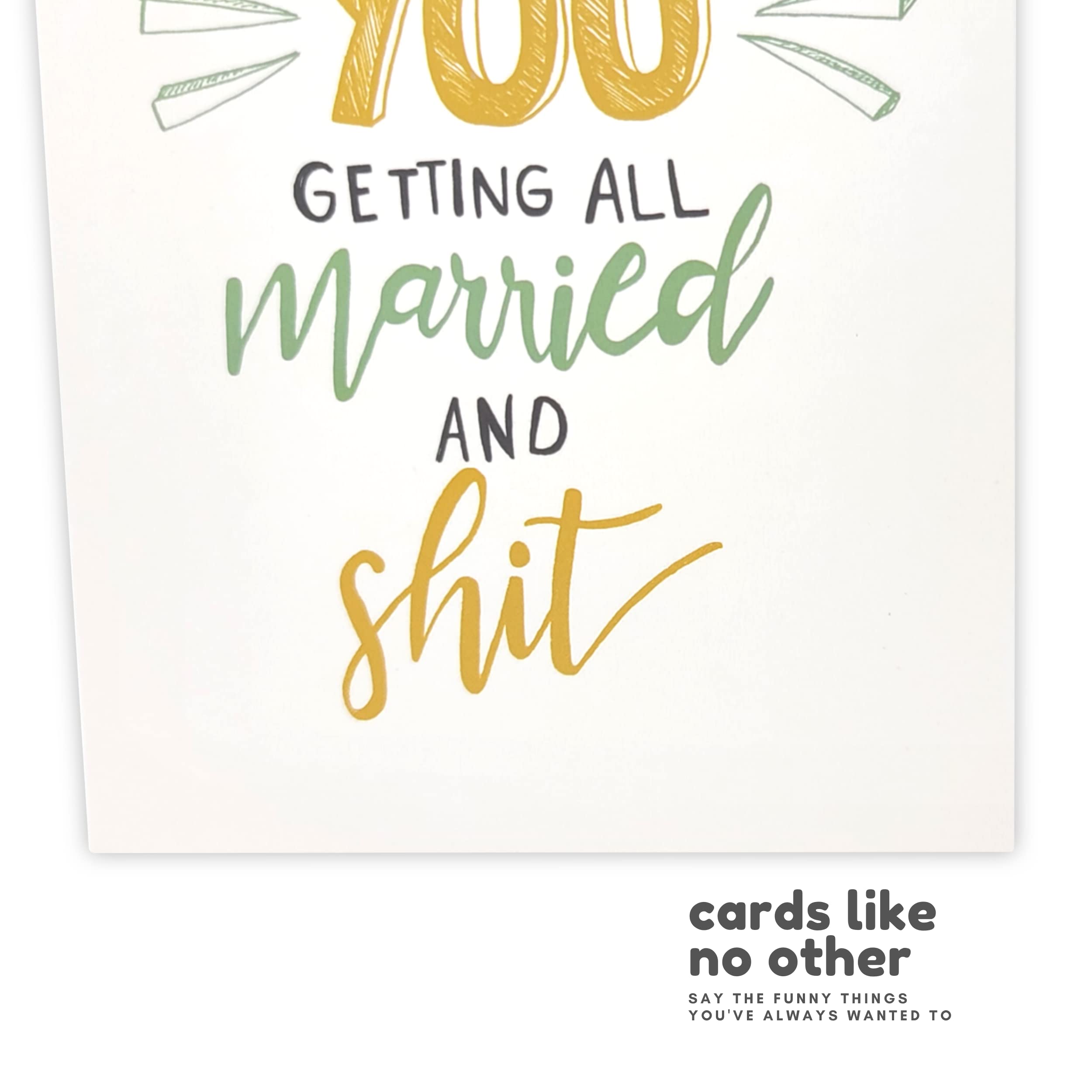 Sleazy Greetings Funny Wedding Card For Marriage Engagement - Adult Humor Dirty Wedding Congratulations Card (Married And Shit)