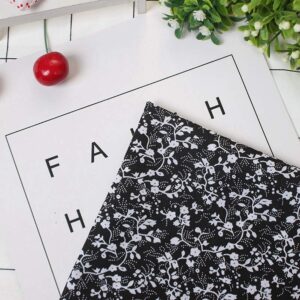 Fdit 7pcs Cotton Fabric DIY Assorted Pre-Cut Bedding Suite Quarters Bundle Black 25x25cm (25 * 25)