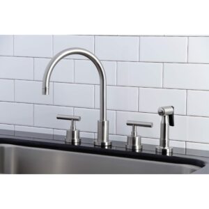 Kingston Brass KS8728CMLBS Manhattan Widespread Kitchen Faucet, Brushed Nickel