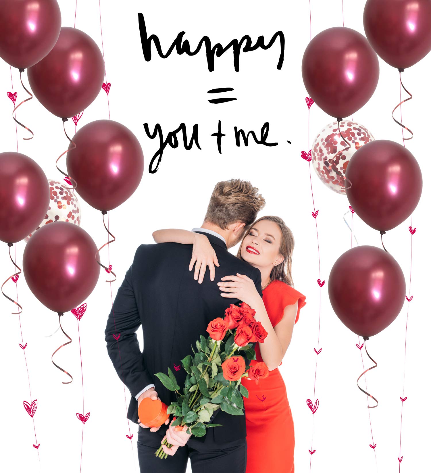 Burgundy Balloons Confetti Balloons Red for Wedding Bridal Shower Birthday Women Party Anniversary Valentines Day Decorations