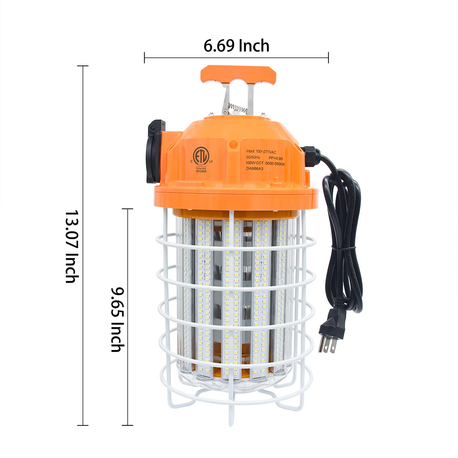 NS 100W LED Temporary Work Light,15500 Lumen Daylight White 5000K, IP64 Dust & Waterproof,Stainless Steel Cover for High Bay Construction Jobsite Workshop…