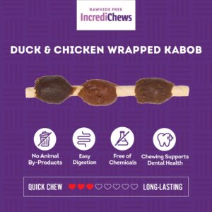 Treatly IncrediChews Kabobs w/Duck & Chicken Meat Wrap Dog Chew Treats - 6 Count/1 Pack