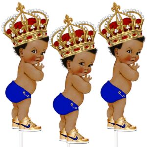 royal blue and red little prince table decoration centerpieces, set of 3 african american prince birthday centerpieces