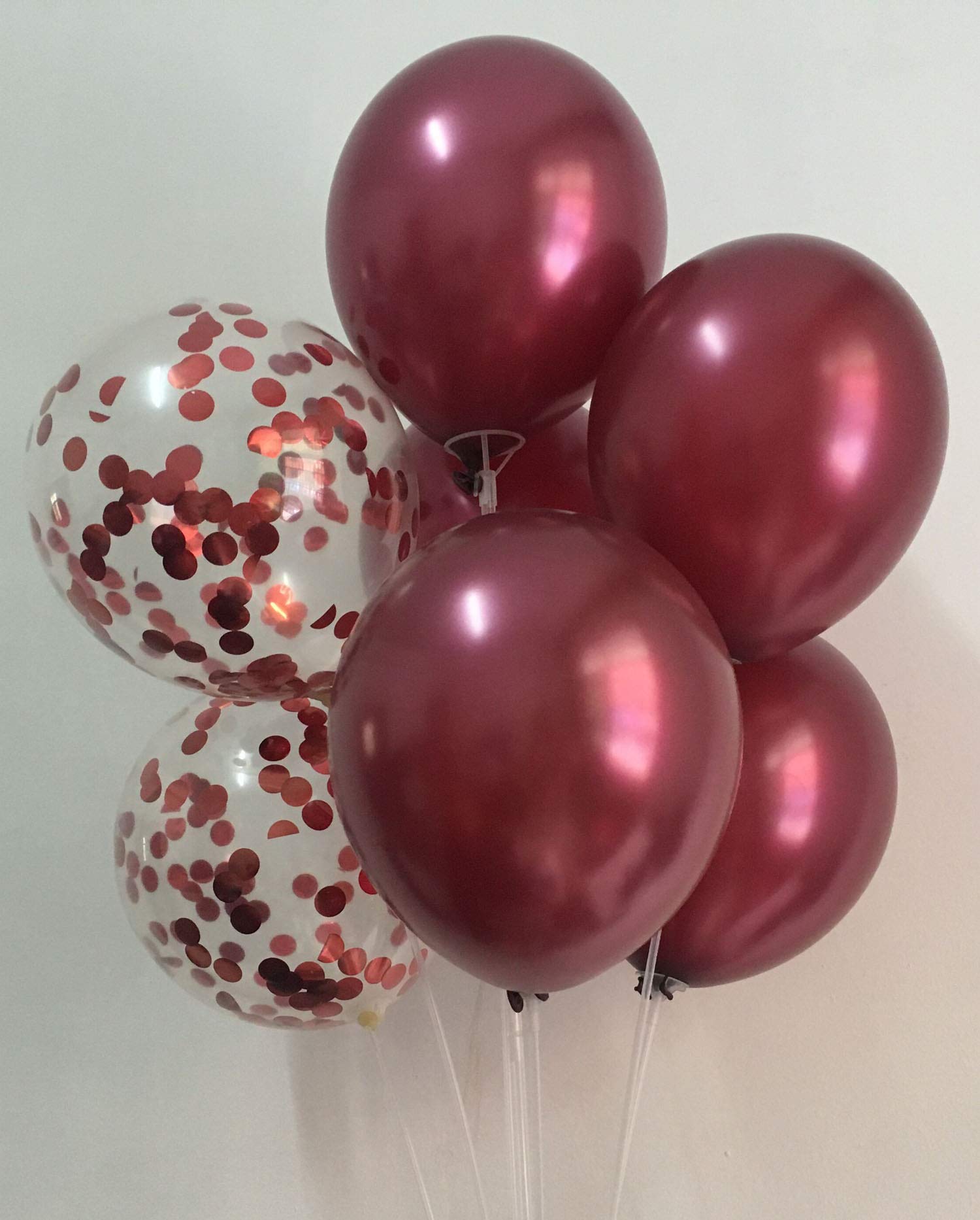 Burgundy Balloons Confetti Balloons Red for Wedding Bridal Shower Birthday Women Party Anniversary Valentines Day Decorations