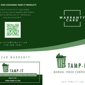 TAMP-IT Touchless Manual Trash Compactor, Safely Manage Overflowing Trash & Recycling (24" - 5 1/2" D)