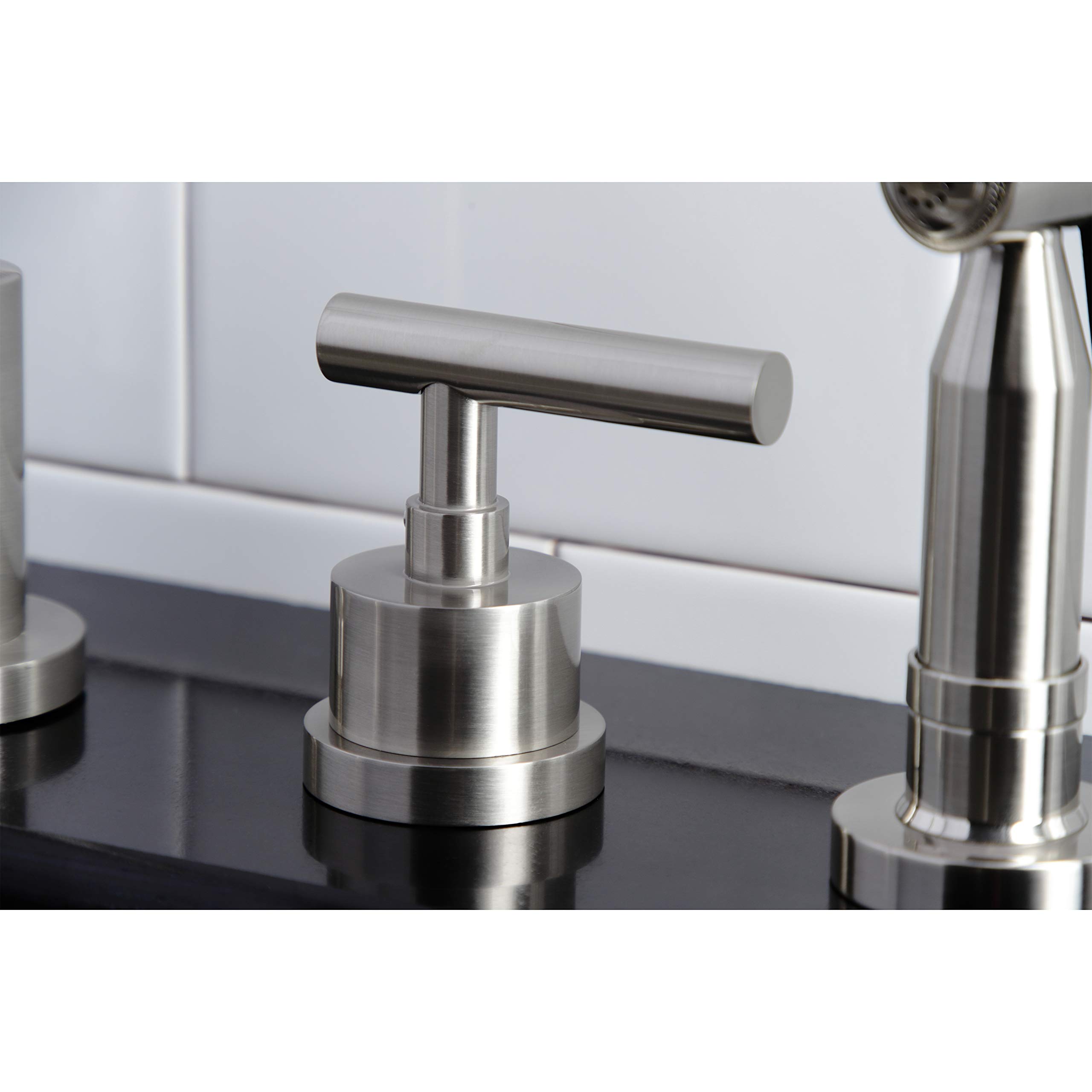 Kingston Brass KS8728CMLBS Manhattan Widespread Kitchen Faucet, Brushed Nickel