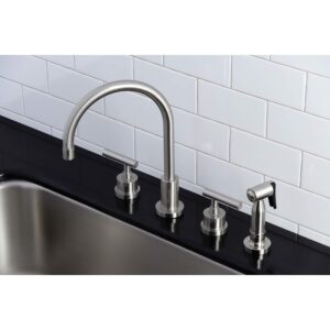 Kingston Brass KS8728CMLBS Manhattan Widespread Kitchen Faucet, Brushed Nickel