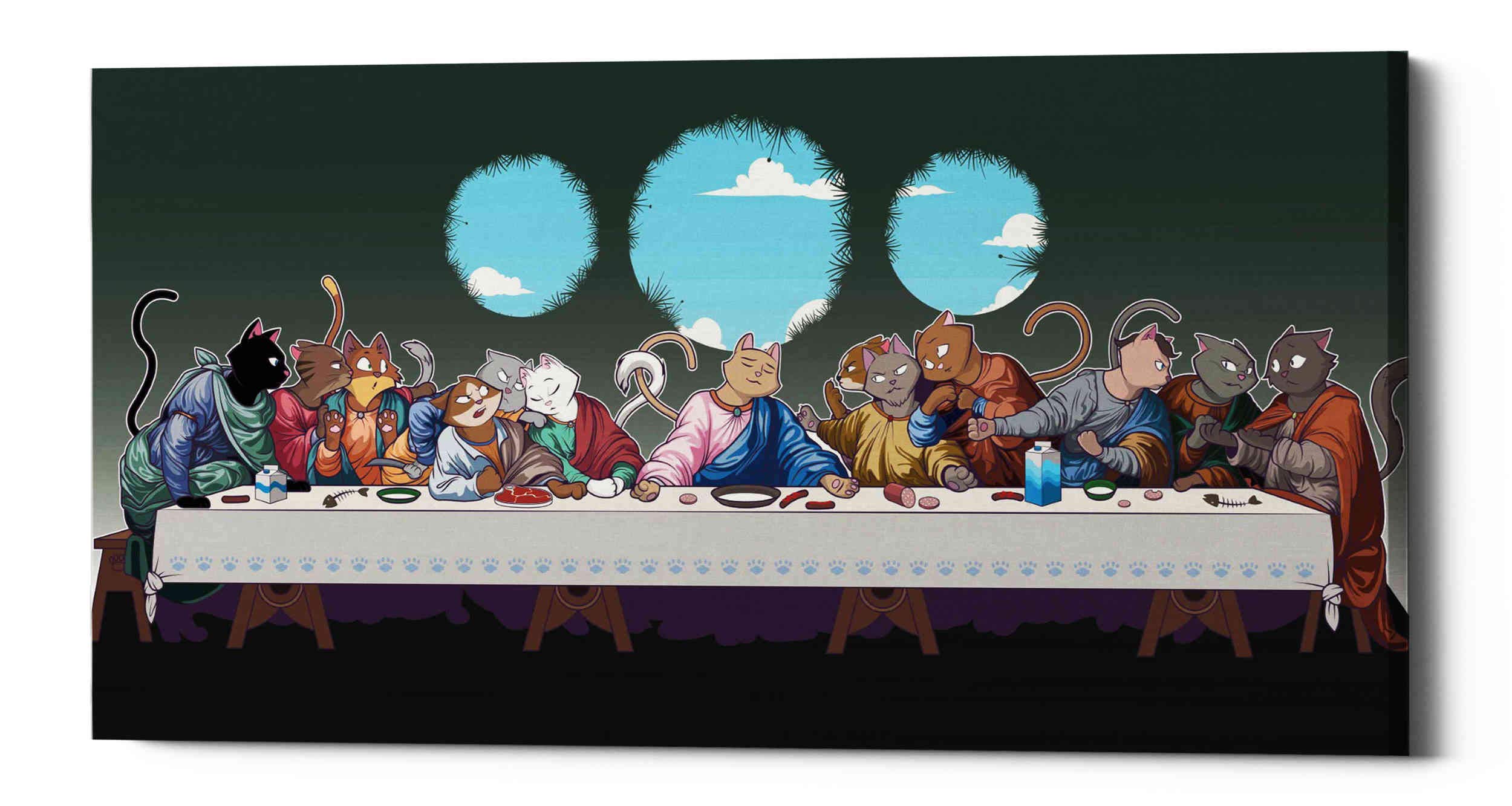 Epic Graffiti 'The Cat's Last Supper' Canvas Wall Art, 24"x12"