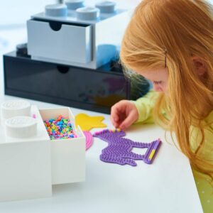 ROOM Copenhagen Lego Storage Brick 8 Desk Drawer, 8-Stud Stackable Tabletop Storage Box, 12.4 x 6.2 x 4.4 in, Bright Blue